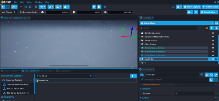 Add Player Health Bar - Core Academy